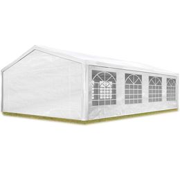 Partyzelt Pavillon 5x8 m in weiß pe Plane 350 n Wasserdicht uv Schutz Festzelt Gartenzelt - weiß