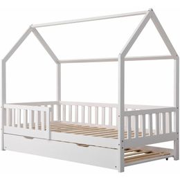 Ausziehbares Hüttenbett für Kinder 190x90cm weiß marceau - Weiß