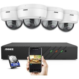 Videoüberwachungskit poe 8 kanäle nvr 4×5MP ip kameras audioaufzeichnung farbnachtsicht überwachungskamera kit - 3TB hdd - ANNKE