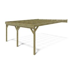 Carport aus Holz - 562 x 574 cm - Oberfläche 29,00m2 - Spitzenhohe: 2,645m - Farbe: grün - CAR23 Altanka CAR23 Altanka grün