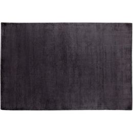Beliani - Teppich Dunkelgrau Viskose 140x200 cm Kurzflor Rechteckig mit Baumwoll-Unterseite skandinavischer Stil - Grau
