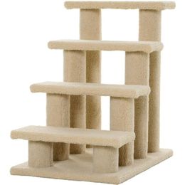 PawHut - Tiertreppe Katzentreppe Hundetreppe Treppe für Katze und Hunde 4 Stufen Beige 63,5x43x60cm - Beige