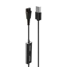 Lindy USB-Kabel USB-A Stecker, QD Schnellkupplung (Plantronics) 0.58 m Schwarz Headset Adapterkabel 42751