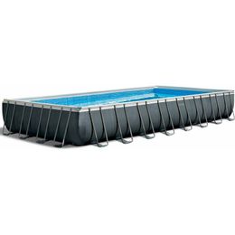 Intex - Frame Swimming Pool Set Ultra Quadra xtr anthrazit 975 x 488 x 132 cm Inkl. Sandfilteranlage und Salzwassersystem