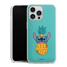 DeinDesign iPhone 13 Pro Handy Silikon H&uuml;lle Case wei&szlig; Handyh&uuml;lle Disney Lilo & Stitch Pineapple Silikon Case