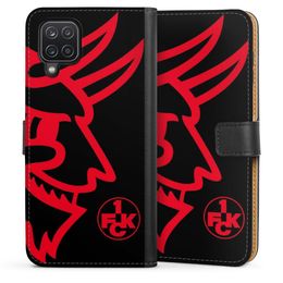DeinDesign Galaxy A12 Handy Klapph&uuml;lle Handyh&uuml;lle aus Kunst Leder schwarz Flip Case 1. Fc Kaiserslautern Logo Official Licensed Product Sideflip mit langer 