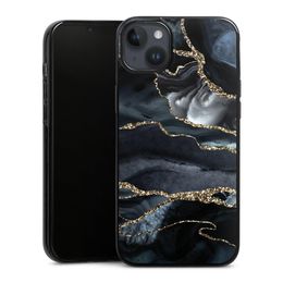 DeinDesign iPhone 14 Plus Handy Silikon H&uuml;lle Case schwarz Handyh&uuml;lle Marble Trends Glitzer