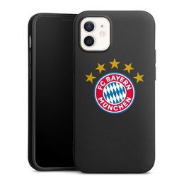 DeinDesign iPhone 12 mini Handy Premium Silikon H&uuml;lle Handyh&uuml;lle schwarz Case Star Fc Bayern M&uuml;nchen Fcb Silikon Premium Case