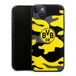DeinDesign iPhone 14 Plus Handy Silikon H&uuml;lle Case schwarz Handyh&uuml;lle Borussia Dortmund Merchandise Bvb