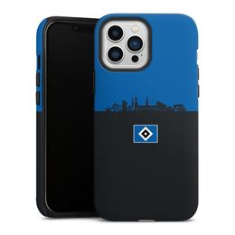 DeinDesign iPhone 13 Pro Max Handy Panzer Handyh&uuml;lle robuste Outdoor H&uuml;lle Schutzh&uuml;lle matt Hsv Skyline Hamburg Tough Case