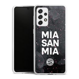 DeinDesign Galaxy A33 5G Handy Silikon H&uuml;lle Case wei&szlig; Handyh&uuml;lle Fc Bayern M&uuml;nchen Girl Style Mia San Mia Silikon Case