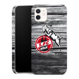 DeinDesign iPhone 12 mini Handy Premium Case Smartphone Handyh&uuml;lle Schutzh&uuml;lle matt 1. Fc K&ouml;ln Official Licensed Product Wooden Look Premium Case
