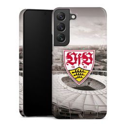 DeinDesign Galaxy S22 Handy Premium Case Smartphone Handyh&uuml;lle Schutzh&uuml;lle gl&auml;nzend Official Licensed Product Vfb Stuttgart Stadium Premium Case
