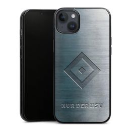 DeinDesign iPhone 14 Plus Handy Silikon H&uuml;lle Case schwarz Handyh&uuml;lle Metallic Look Hsv Hamburger Sv