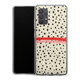 DeinDesign Galaxy A32 4G Handy Silikon H&uuml;lle Case transparent Handyh&uuml;lle Stripes Points Kunst Silikon Case