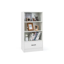 Costway Bücherregal, Standregal mit großer Schubladen & 3 Fächern 60x38x120cm