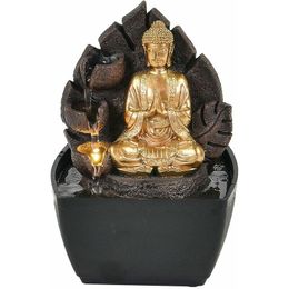 Signes Grimalt - Quellendekoration Buddha -Quelle mit Lichtquellen 18x13x13cm 27684 - Dorado