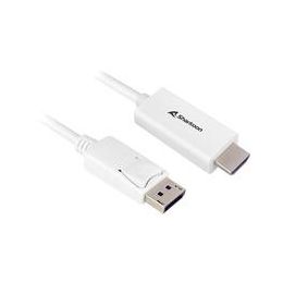 Sharkoon Adapterkabel Displayport 1.2 > HDMI 4K wei&szlig;, 1 Meter