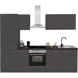 Optifit Küchenzeile Malika, Breite 270 cm, mit Hanseatic-E-Geräten, grau