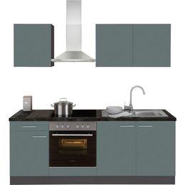 Optifit Küchenzeile Malika, Breite 210 cm, mit Hanseatic-E-Geräten, grün