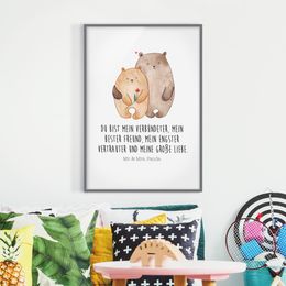 Bilderwelten Bild mit Rahmen Mr. & Mrs. Panda - B&auml;r - Gro&szlig;e Liebe