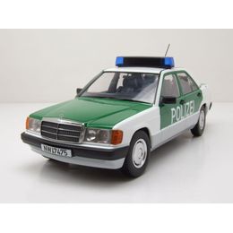 Triple9 Modellauto Mercedes 190 W201 Polizei 1993 grün weiß Modellauto 1:18 Triple9