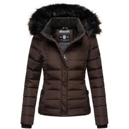 Navahoo Damen Steppjacke Hochwertige Winterjacke Mit Voluminöser Kunstpelz-Kapuze Miamor