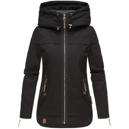Navahoo Damen Moderner Outdoorjacke &Uuml;bergangsparka aus Baumwolle mit Kapuze Wekoo