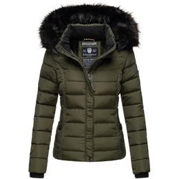 Navahoo Damen Steppjacke Hochwertige Winterjacke Mit Volumin&ouml;ser Kunstpelz-Kapuze Miamor
