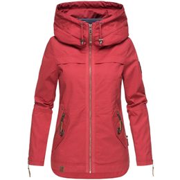 Navahoo Damen Moderner Outdoorjacke &Uuml;bergangsparka aus Baumwolle mit Kapuze Wekoo