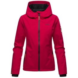 Marikoo Damen Sportliche Outdoorjacke &Uuml;bergangs Regenjacke mit Kapuze Brombeere