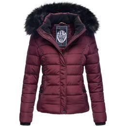 Navahoo Damen Steppjacke Hochwertige Winterjacke Mit Volumin&ouml;ser Kunstpelz-Kapuze Miamor