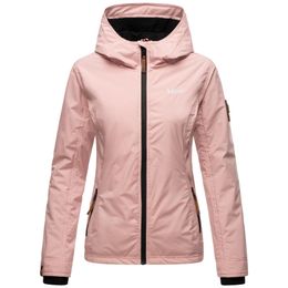 Marikoo Damen Sportliche Outdoorjacke &Uuml;bergangs Regenjacke mit Kapuze Brombeere