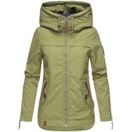 Navahoo Damen Moderner Outdoorjacke Übergangsparka aus Baumwolle mit Kapuze Wekoo