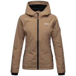 Marikoo Damen Sportliche Outdoorjacke &Uuml;bergangs Regenjacke mit Kapuze Brombeere