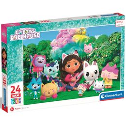 Clementoni® Puzzle Supercolor, Maxi Gabby's Puppenhaus - mit 24 Maxi-Teilen, 24 Puzzleteile, Made in Europe; FSC® - schützt Wald - weltweit, bunt