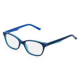 Fielmann OL 001 CL Jugend-Brille inkl. Gläser Vollrand Eckig Acetat-Gestell 48mm/15mm/130mm, blau