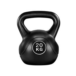 Kettlebell 20 kg Kugelhantel mit Kunststoffummantelung Schwunghantel Gewichte Hantel für Kraftraining, Schwarz - Yaheetech