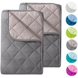 wometo 2 Stück Microfaser Sommer Steppbett im Wende-Design 155x220 – OekoTex grau kochfest 95° Leichtsteppbett für Camping und heiße Tage i ohne Bezug