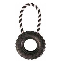 Trixie Dog Toy Tire on a Rope ø 15/31 cm black