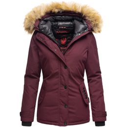 Navahoo Damen Warmer Winterjacke Parka mit Kunstfell-Kapuze Laura