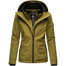 Marikoo Damen Sportliche Outdoorjacke Übergangs Regenjacke mit Kapuze Erdbeere