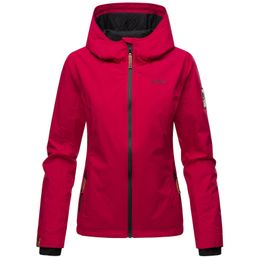 Marikoo Damen Sportliche Outdoorjacke Übergangs Regenjacke mit Kapuze Brombeere