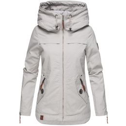 Navahoo Damen Moderner Outdoorjacke Übergangsparka aus Baumwolle mit Kapuze Wekoo