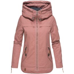 Navahoo Damen Moderner Outdoorjacke Übergangsparka aus Baumwolle mit Kapuze Wekoo