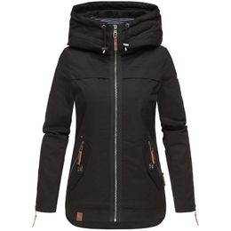 Navahoo Damen Moderner Outdoorjacke Übergangsparka aus Baumwolle mit Kapuze Wekoo