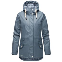 Navahoo Damen Warmer Regenjacke Wasserdichter Regenmantel mit Kapuze Oceans Heart