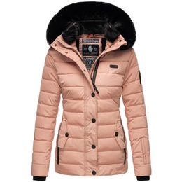 Navahoo Damen Warme Steppjacke Winterjacke mit weicher Kunstfell-Kapuze Milianaa