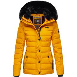 Navahoo Damen Warme Steppjacke Winterjacke mit weicher Kunstfell-Kapuze Milianaa