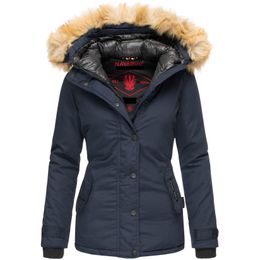 Navahoo Damen Warmer Winterjacke Parka mit Kunstfell-Kapuze Laura